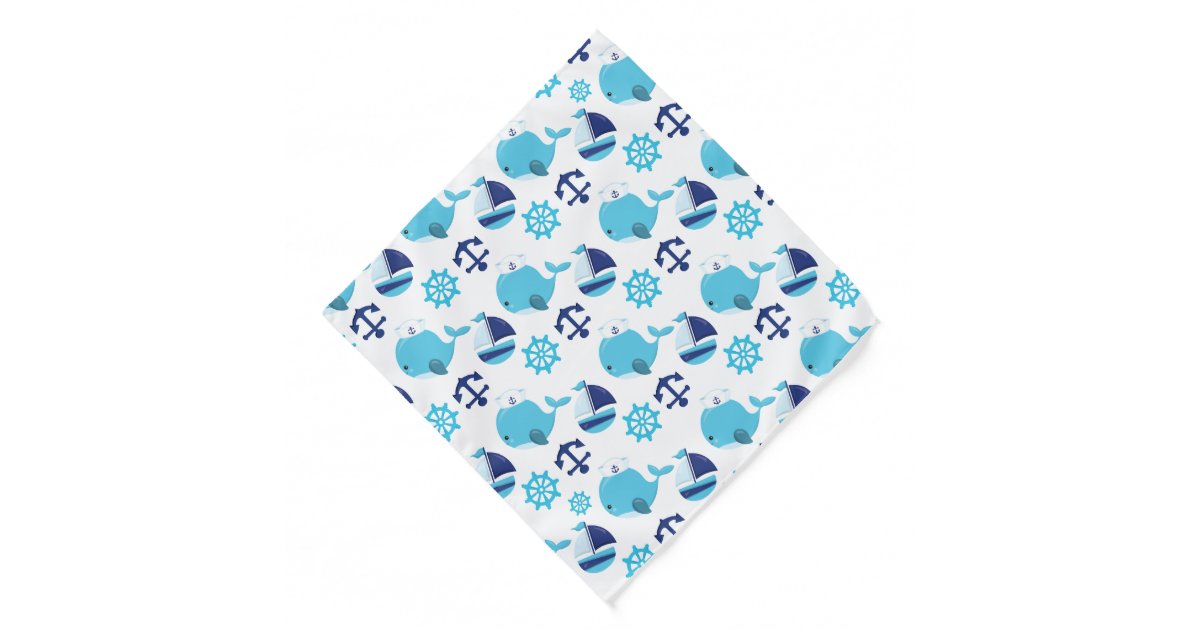 Pattern Of Whales, Cute Whales, Blue Whales Bandana | Zazzle