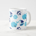 Pattern Of Whales, Cute Whales, Blue Whales Giant Coffee Mug | Zazzle