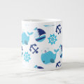 Pattern Of Whales, Cute Whales, Blue Whales Giant Coffee Mug | Zazzle