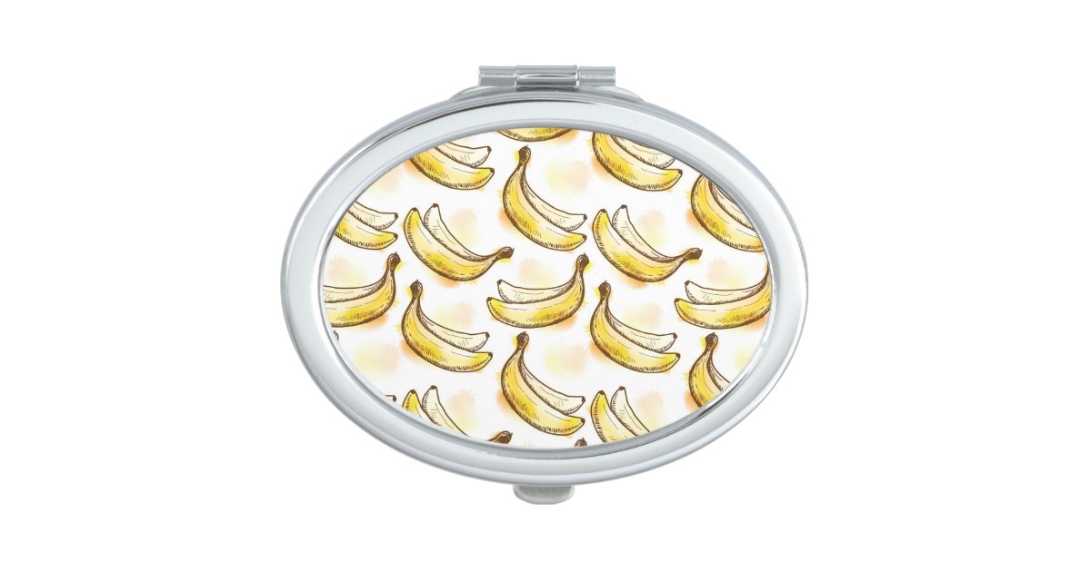 Pattern with banana compact mirror | Zazzle