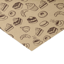 Pattern With Cakes, Desserts And Bakery Tissue Paper | Zazzle
