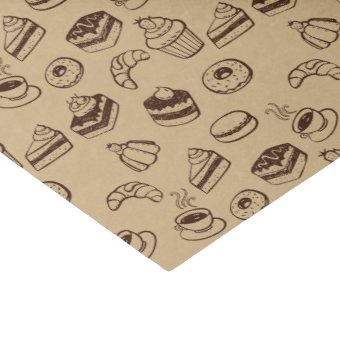Pattern With Cakes, Desserts And Bakery Tissue Paper | Zazzle