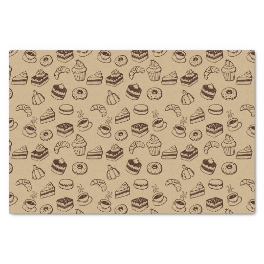 Pattern With Cakes, Desserts And Bakery Tissue Paper | Zazzle.com