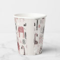 pattern with cute elephants and giraffes paper cups | Zazzle