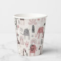 pattern with cute elephants and giraffes paper cups | Zazzle