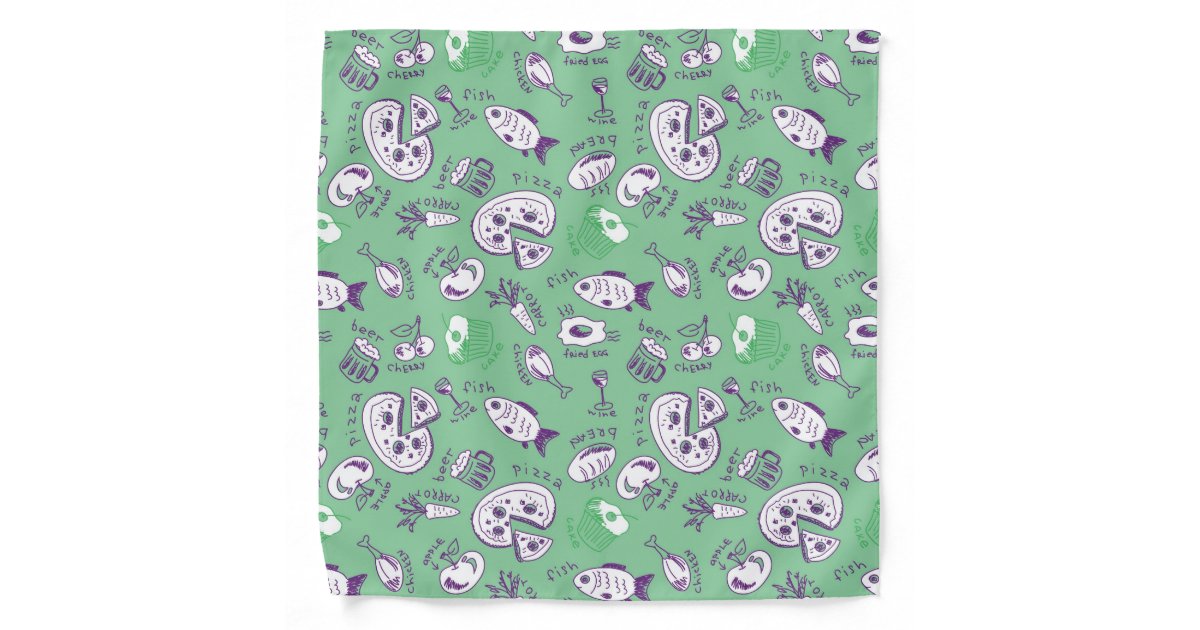 Pattern with Food Bandana | Zazzle
