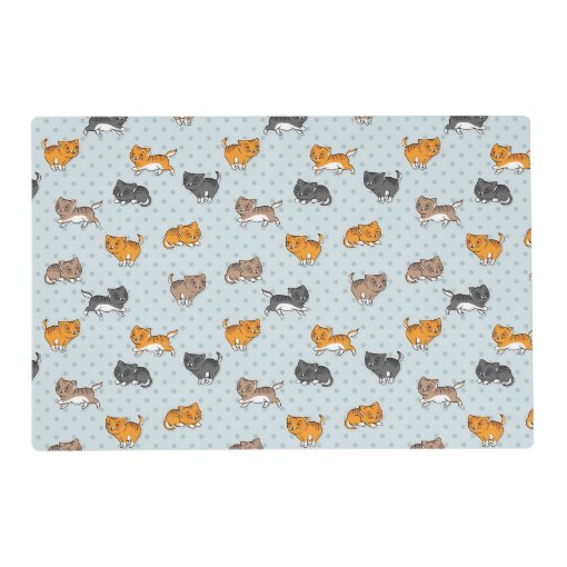 pattern with funny cats placemat | Zazzle