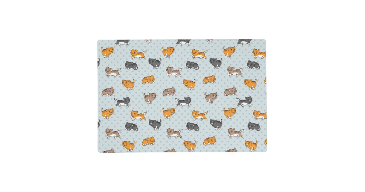 pattern with funny cats placemat | Zazzle