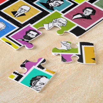 Pattern with portraits of the greatest composers jigsaw puzzle | Zazzle
