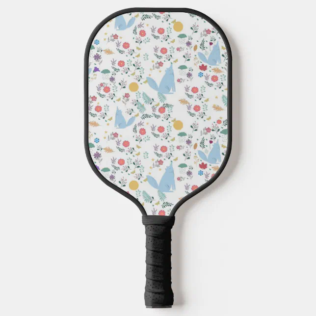 pattern wolf cartoon design pickleball paddle | Zazzle
