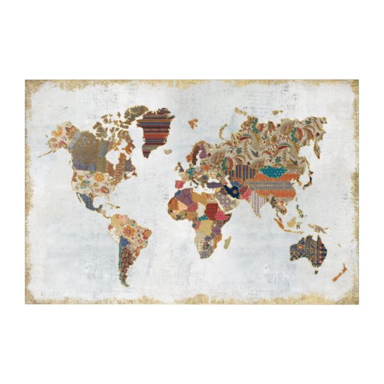 Pattern World Map Acrylic Print | Zazzle.com