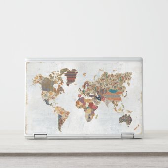 Pattern World Map HP Laptop Skin | Zazzle