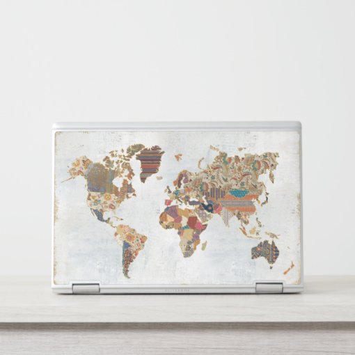 Pattern World Map HP Laptop Skin | Zazzle