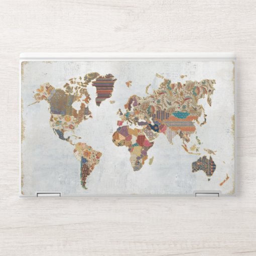 Pattern World Map HP Laptop Skin | Zazzle