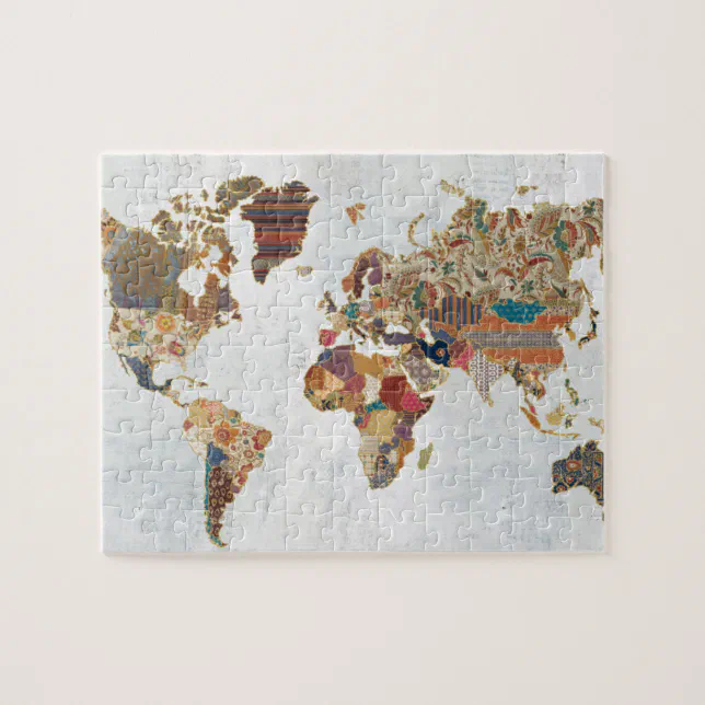 Pattern World Map Jigsaw Puzzle | Zazzle