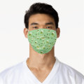 Patterned Green Tea Teacup Bag Leaves Cartoon Adult Cloth Face Mask ...