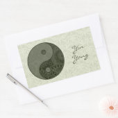 Patterned Yin Yang Sage Green Rectangular Sticker | Zazzle
