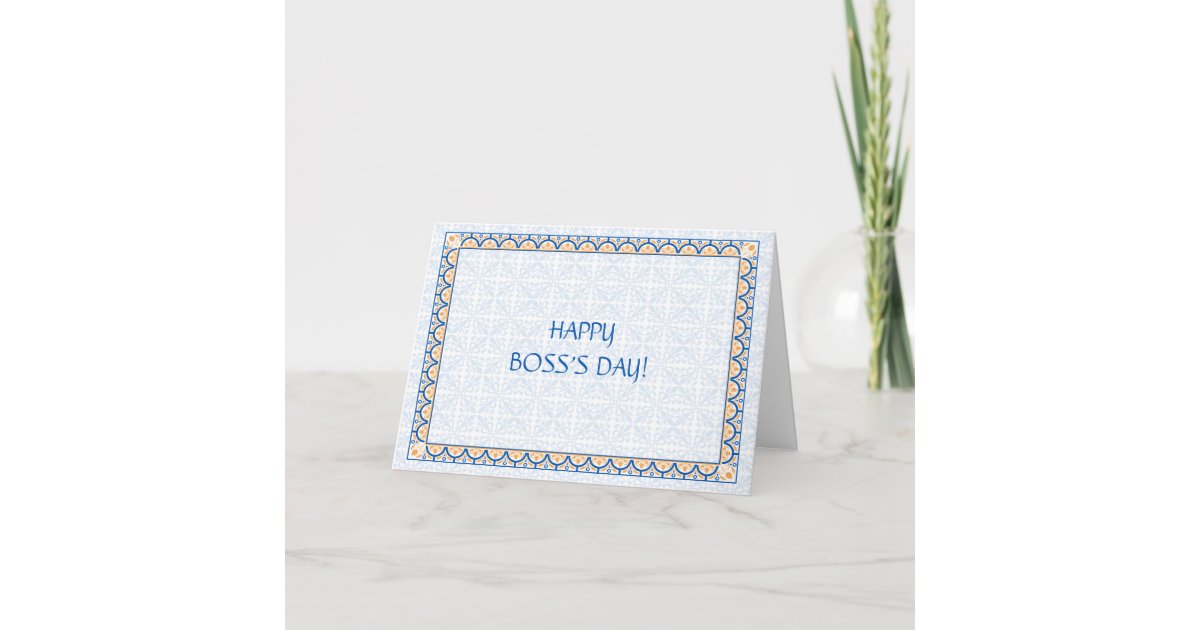 Patterns & Borders 2 Boss's Day Card | Zazzle