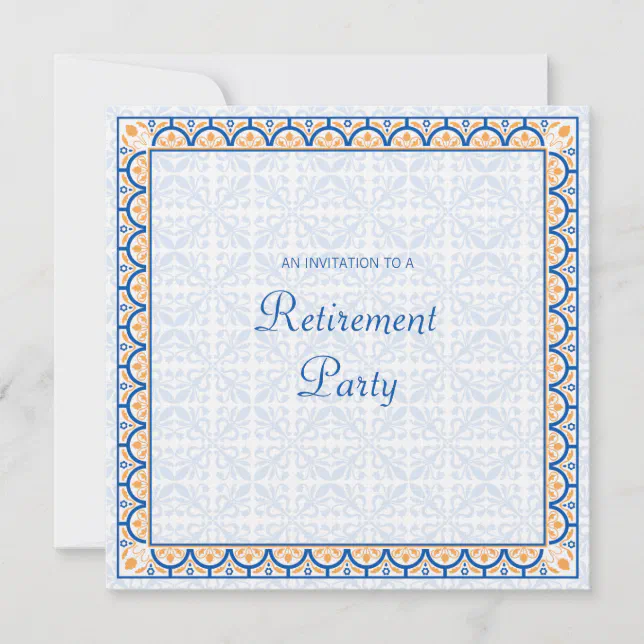 Patterns & Borders 2 Retirement Party Invitation | Zazzle