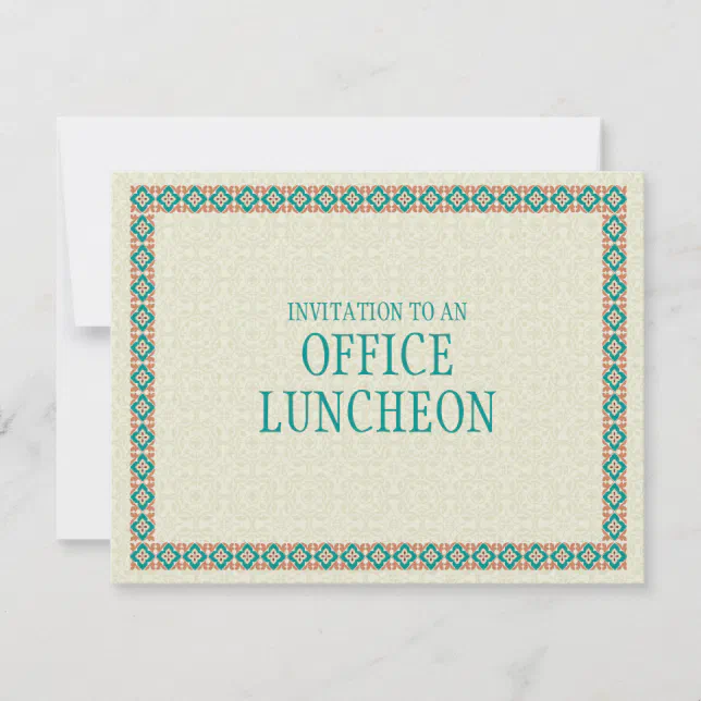 Patterns & Borders 3 Office Lunch Invitation | Zazzle