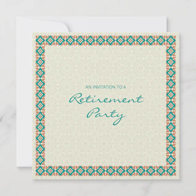 Patterns & Borders 3 Retirement Party Invitation | Zazzle
