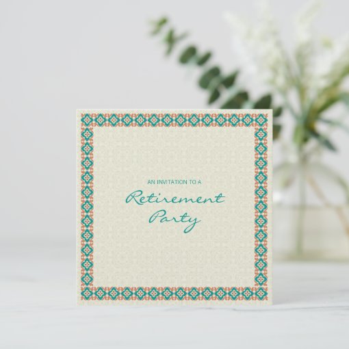 Patterns & Borders 3 Retirement Party Invitation | Zazzle