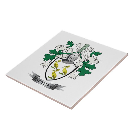 Patterson Family Crest Coat of Arms Ceramic Tile | Zazzle.com