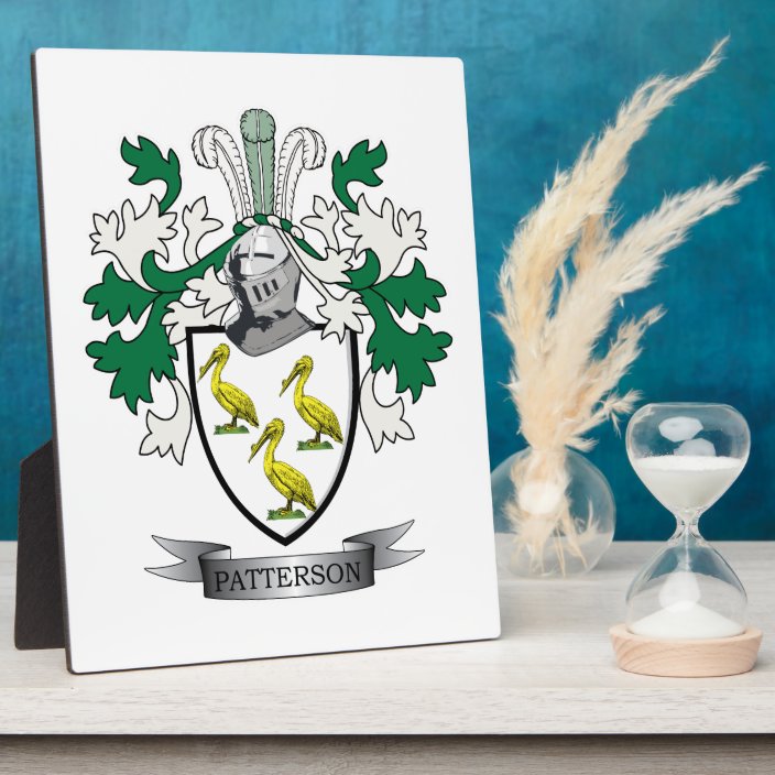 Patterson Family Crest Coat of Arms Plaque | Zazzle.com