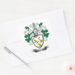 Patterson Family Crest Coat of Arms Square Sticker | Zazzle