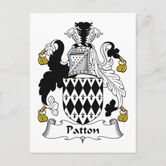 Patton Family Crest Postcard | Zazzle