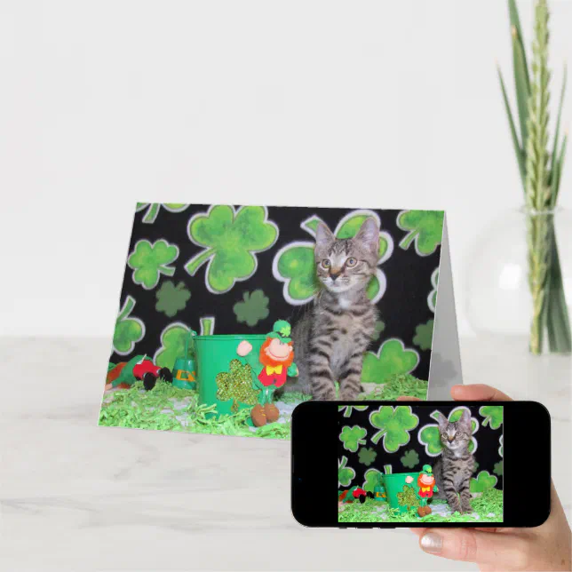 Patton the St. Patrick's Day Cat Greeting Card | Zazzle