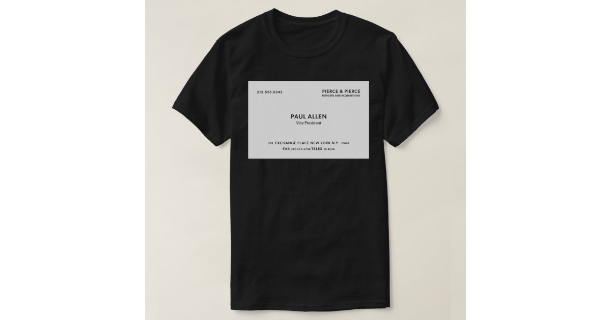 Paul Allen Business Card Sticker T-Shirt | Zazzle