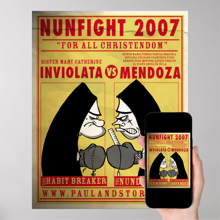 Paul and Storm's Nun FIght Poster | Zazzle