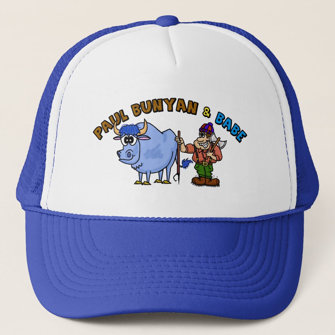 Paul Bunyan and Babe Trucker Hat Ver. 2 | Zazzle