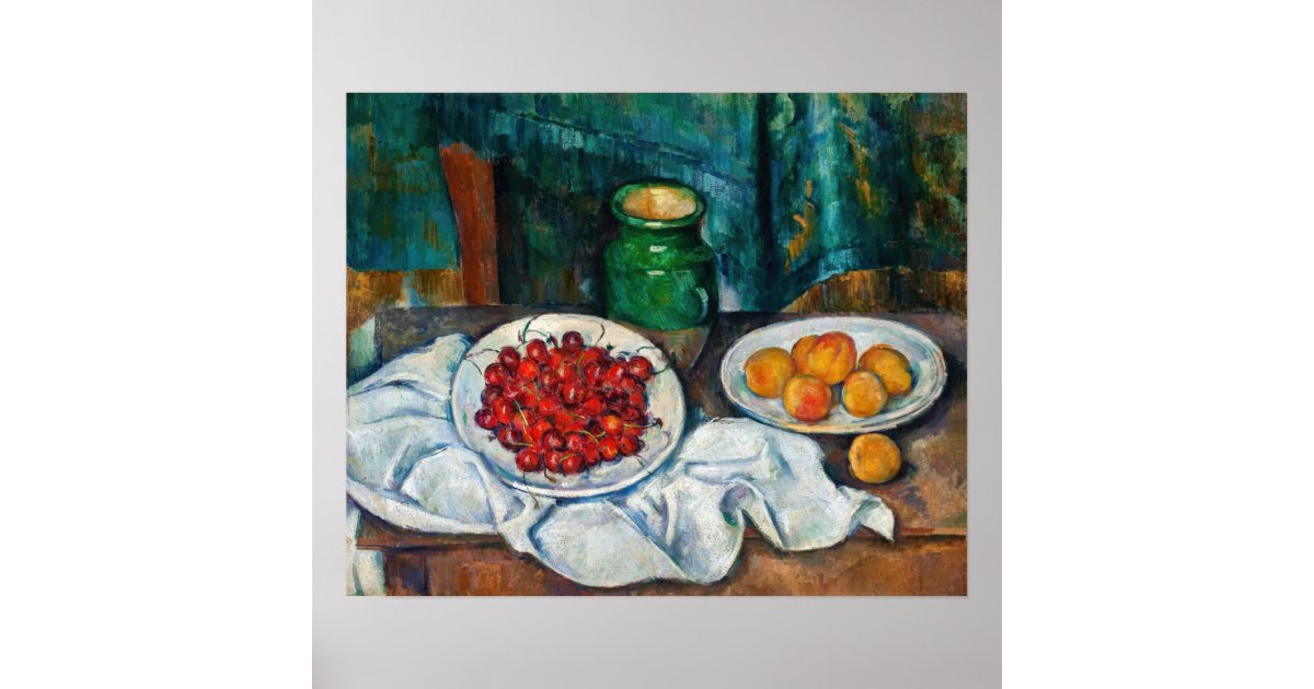 Paul Cezanne - Still Life with Cherries and Peachs Poster | Zazzle