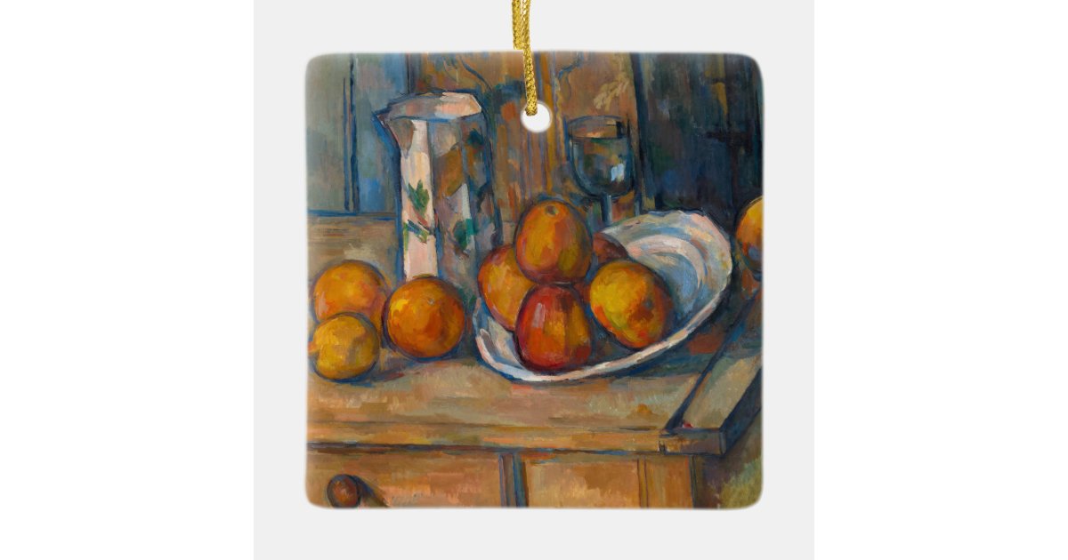 Paul Cezanne - Still Life with Milk Jug and Fruits Ceramic Ornament ...