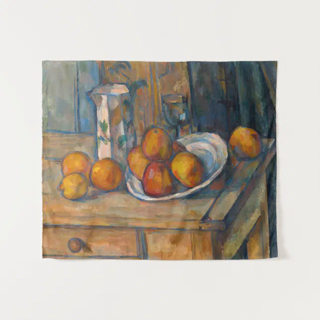 Paul Cezanne - Still Life with Milk Jug and Fruits Tapestry | Zazzle