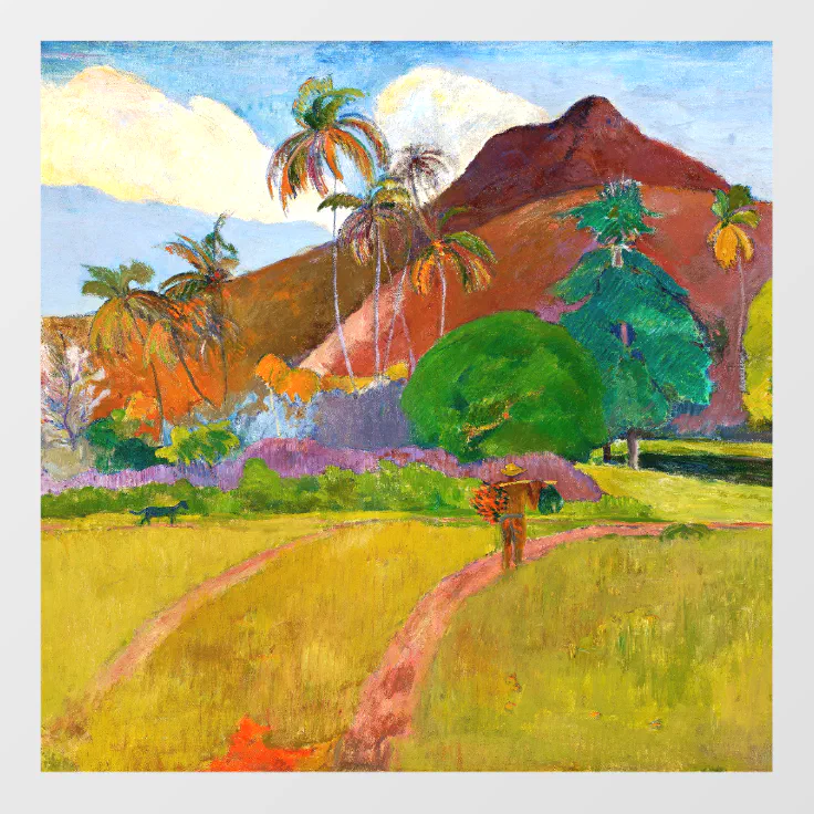 Paul Gauguin's Tahitian Landscape famous painting Floor Decals | Zazzle