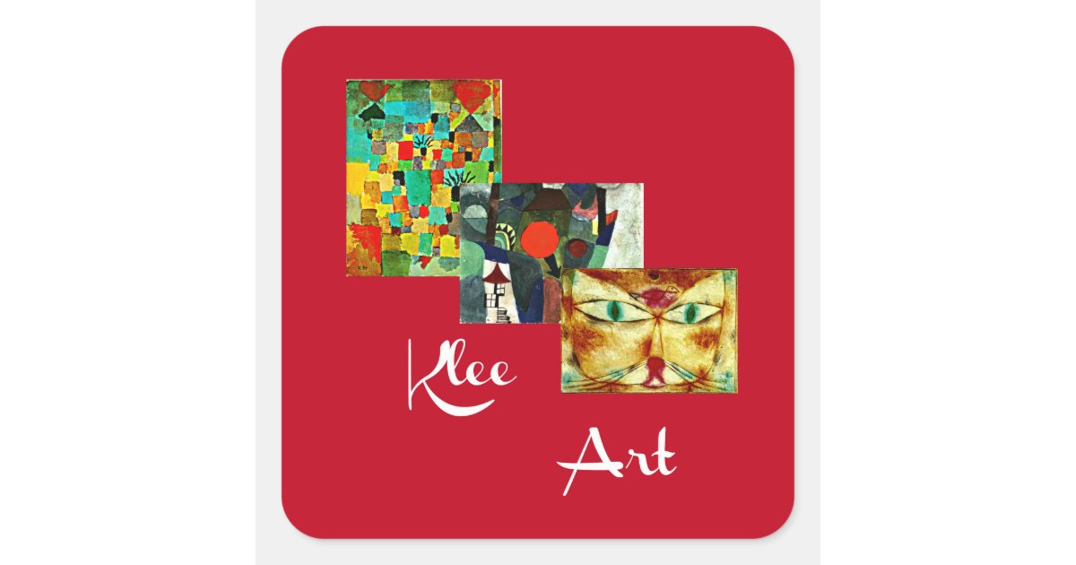 Paul Klee Abstract Art Collage, Square Sticker | Zazzle