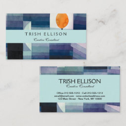 Paul Klee Abstract Tree Blue Painting Business Card | Zazzle