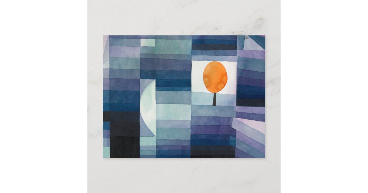 Paul Klee Abstract Tree Blue Painting Postcard | Zazzle