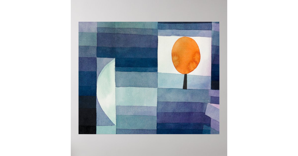 Paul Klee Abstract Tree Blue Painting Poster | Zazzle