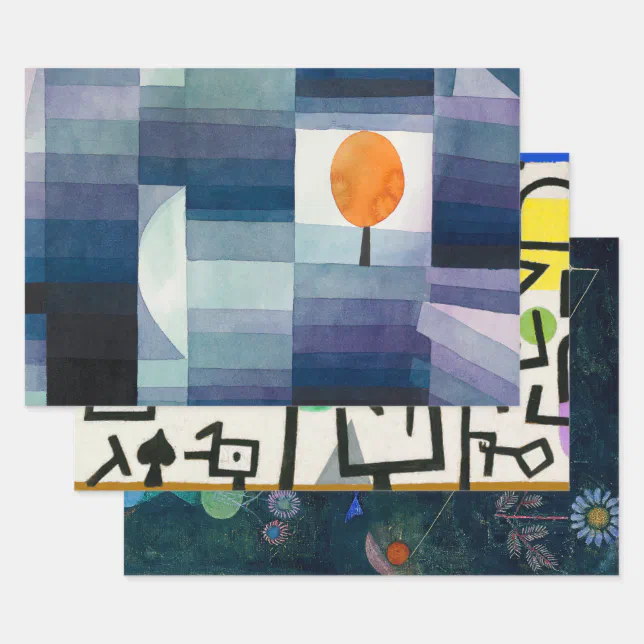 Paul Klee Abstract Tree Blue Painting Wrapping Paper Sheets | Zazzle