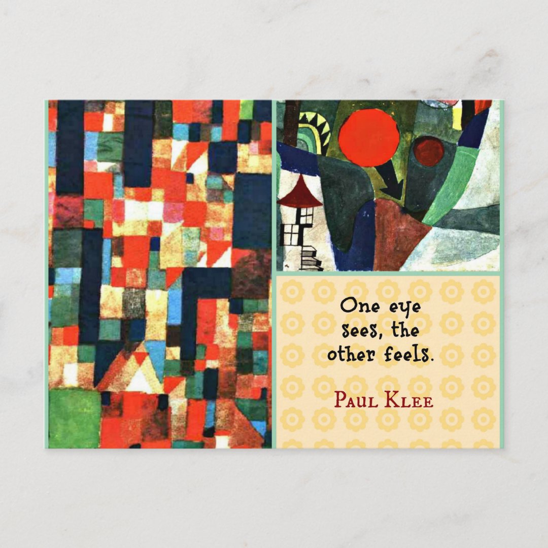 Paul Klee Art Collage and Quote: One Eye Sees... Postcard | Zazzle