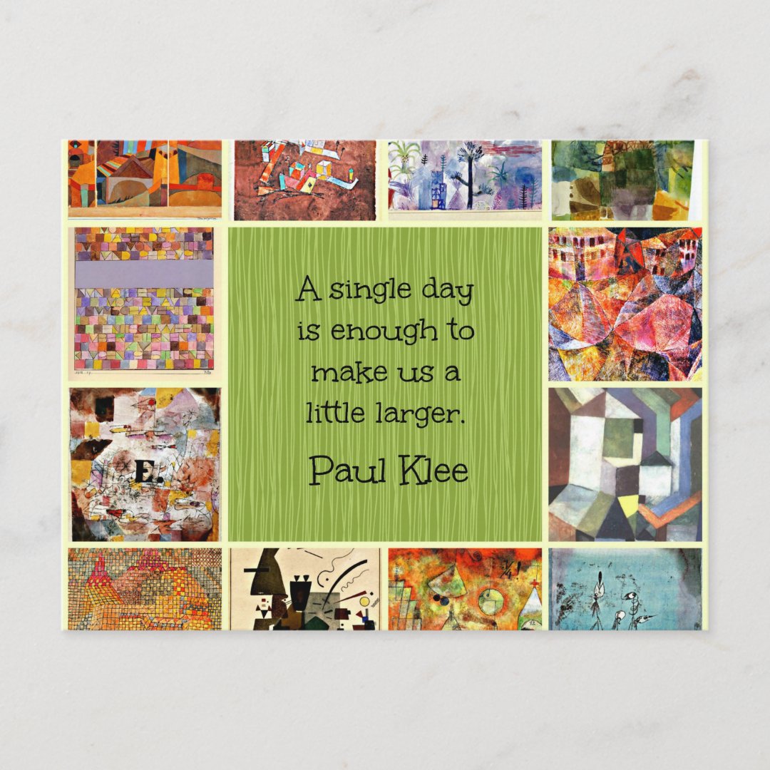 Paul Klee Art Collage with Quotation Postcard | Zazzle