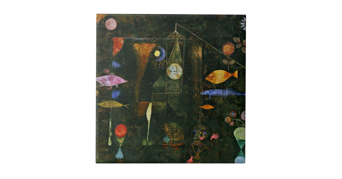 Paul Klee art: Fish Magic, famous Klee painting Ceramic Tile | Zazzle