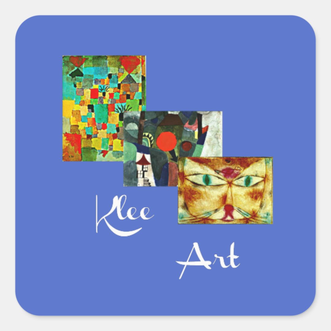 Paul Klee artwork Collage Square Sticker | Zazzle