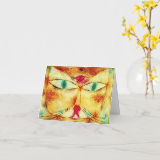 Paul Klee Cat and Bird Note Card | Zazzle