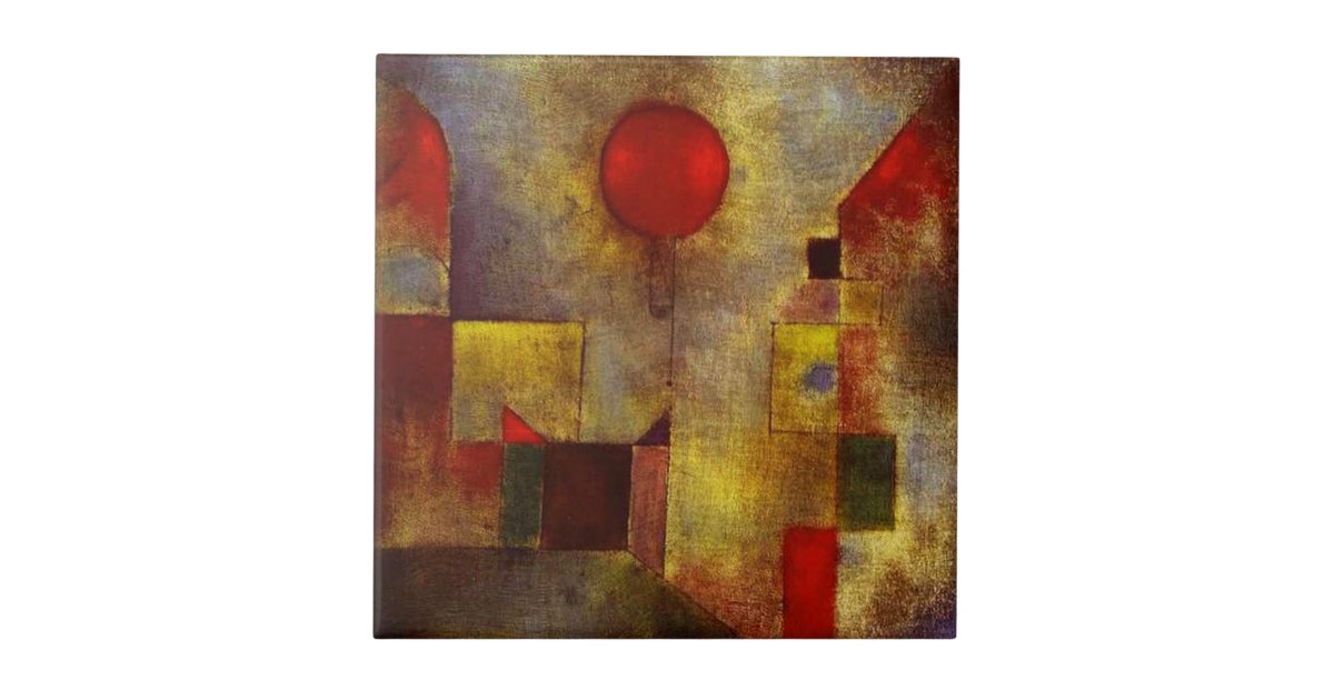 Paul Klee Red Balloon Tile | Zazzle