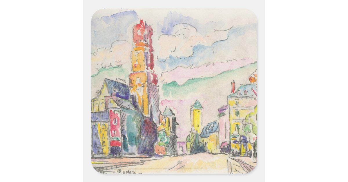 Paul Signac Painting Square Sticker | Zazzle